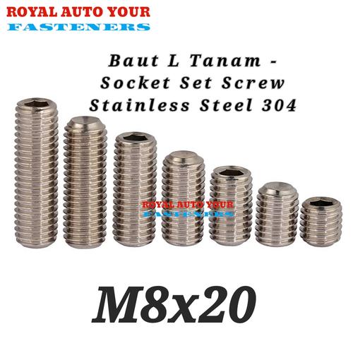Jual Baut L Tanam Stainless M8x20 - Socket Set Screw SS304 L Set M8 x 20 - Jakarta Barat - Royal ...