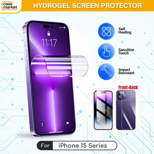 Jual iPhone 15 15+ Pro Max Hydrogel Anti Gores Screen Guard Gel Tahan Gores - Front Clear ...