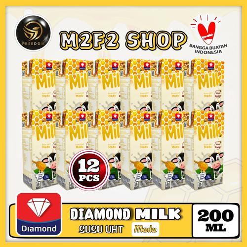 Jual DIAMOND Milk Susu Kotak UHT Honey | Rasa Madu - 200 ml (Harga 12 ...