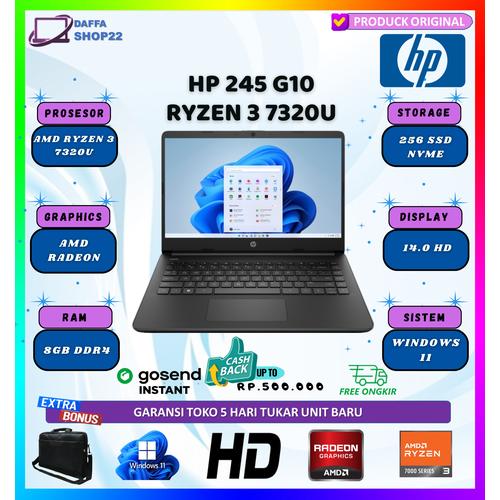 Jual Hp 245 G10 ryzen 3 7320 8gb 256gb W11 14.0 black - PAKET LENGKAP ...