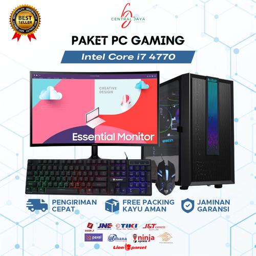 Jual 1 set pc gaming fullset core i7 4770 ram 8gb vga 4gb + monitor 24 ...