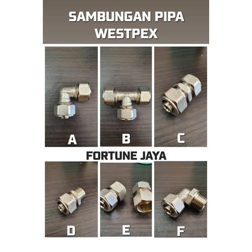 Jual SAMBUNGAN PIPA FITTING WESTPEX KENEE TEE SOCK DRAT LUAR DALAM 1/2 ...