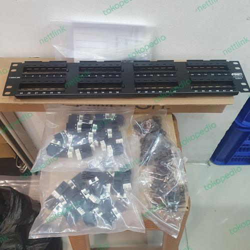 Jual patch panel 48 port AMP commscope lengkap modular jack cat 6 ...