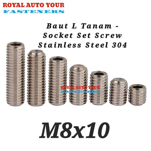 Jual Baut L Tanam Stainless M8x10 - Socket Set Screw SS304 L Set M8 x 10 - Jakarta Barat - Royal ...