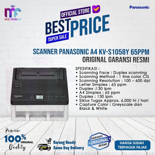 Promo Scanner Panasonic A4 KV-S1058Y 65ppm Original Garansi Resmi Cicil ...