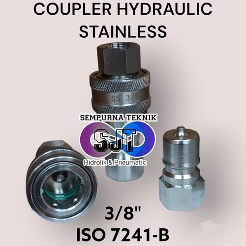 Jual Quick coupler hidrolik 3/8" ISO 7241-B STAINLESS - Jakarta Barat ...