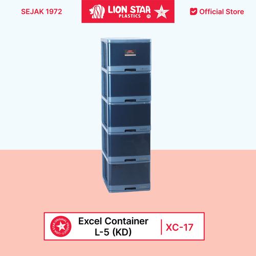 Promo LION STAR Excel Container Laci Plastik Susun 5 Tingkat XC-17 ...