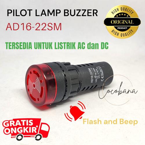 Promo Pilot Lamp Buzzer LED AD16-22SM AC/ACDC 220V - ACDC 24V - Kab ...