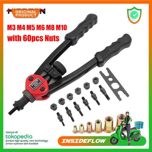 Jual Tang Rivet Hand Threaded Nuts Guns with Nuts 605 60PCS HIFESON ...