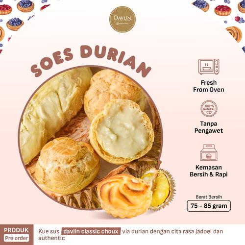 Jual Kue Sus Soes Choux Durian Makanan Basah Hampers Lebaran Isi 10 Pcs ...