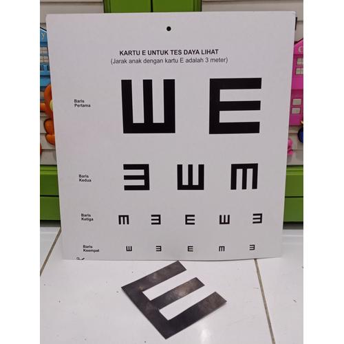 Jual Alat Tes Mata Snellen Chart / Kartu E Tes Daya Lihat + Huruf E ...