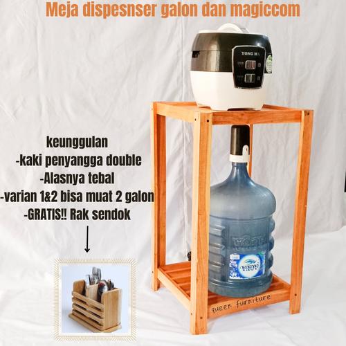 Jual Meja Dispenser air Galon dan Magicom Premium - natural, tinggi 75 ...