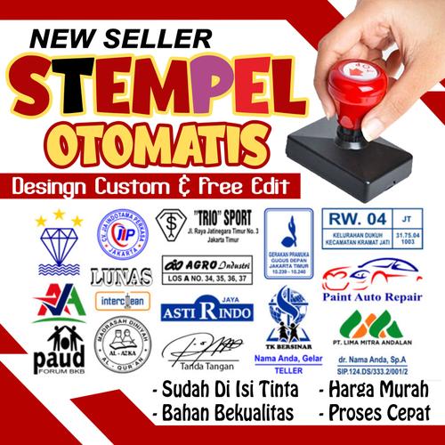 Jual Stempel Warna Otomatis Design Custom /Sedia Ukuran kecil,Standar ...