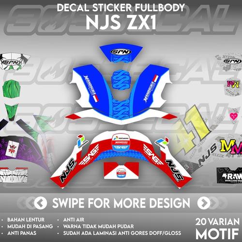 Jual Sticker decal helm NJS ZX1 part 1 | decal helm | decal sticker ...