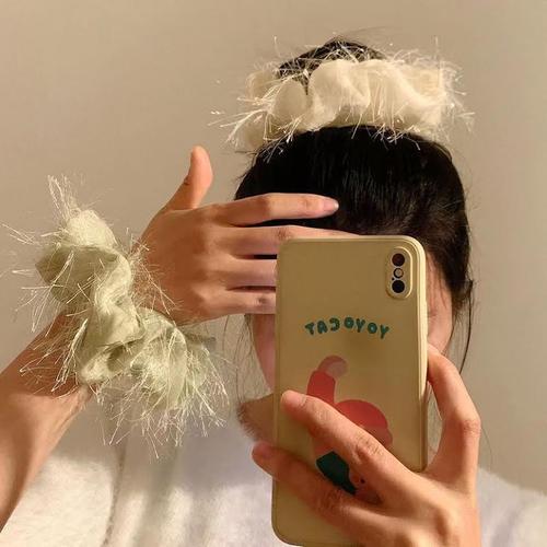 Jual Scrunchie Korea Made in Korea Ikatan Rambut Lucu Fluff Scrunchies ...