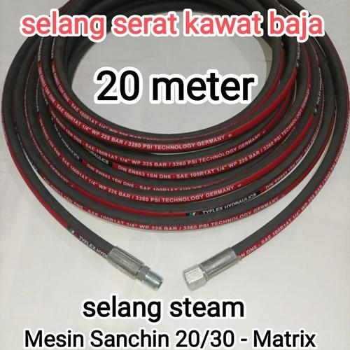Jual selang steam mesin sanchin 20/30 panjang 20 meter selang serat ...