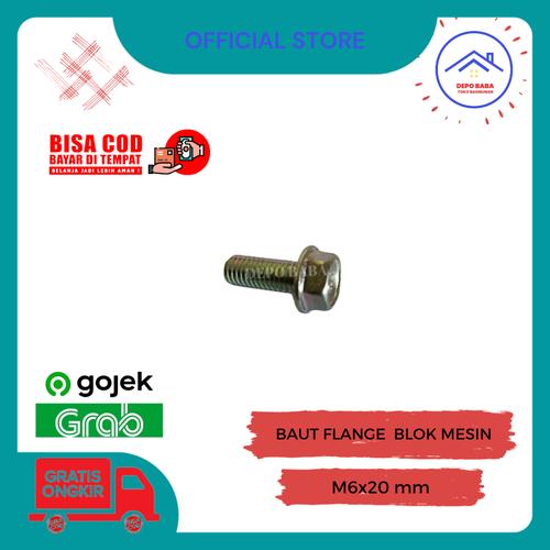 Jual Baut M6x20 Flange Bolt Kunci 8 Baut Blok Mesin Motor Putih - Kota Bekasi - depobaba | Tokopedia