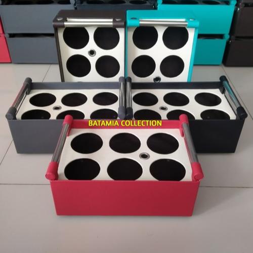 Jual Tempat Aqua Gelas Keranjang Air Mineral Model Dua Warna Isi 6 Cup ...