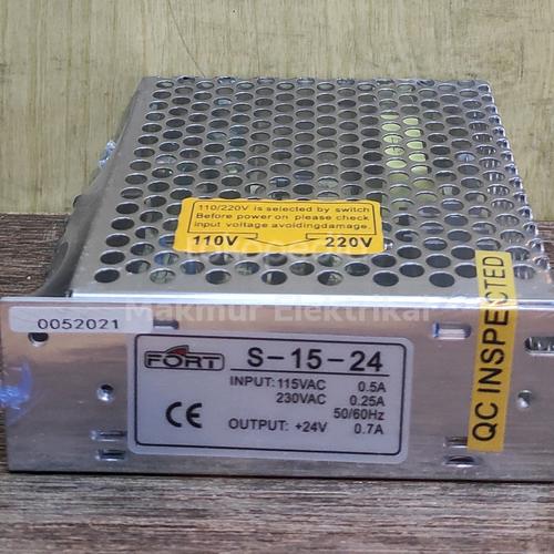 Jual FORT Power Supply AC To DC Voltage S-15-24 220V-24VDC 0,7A ...