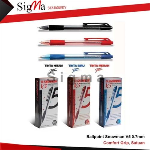 Jual Pulpen SNOWMAN V5 0.7mm Hitam / Biru / Merah (LUSIN) - Merah - Jakarta Utara - Sigma ...