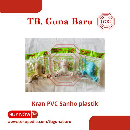 Jual Kran Air Plastik PVC 1/2" SANHO | Kran Engkol | Kran Taman - Cream ...