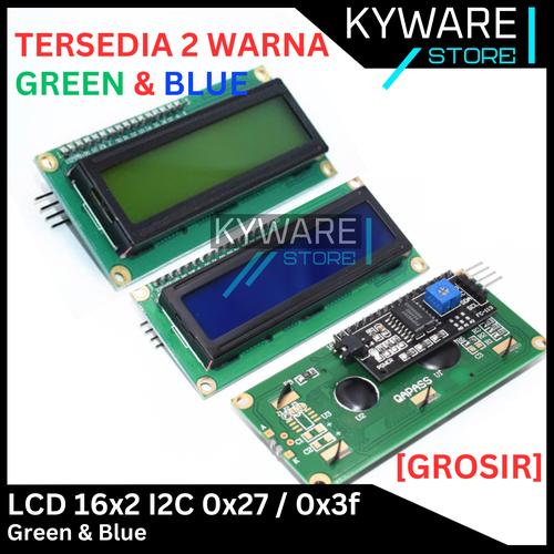 Jual LCD 16x2 I2C Module Blue Green Layar Arduino 1602 Biru Hijau 16x02 ...