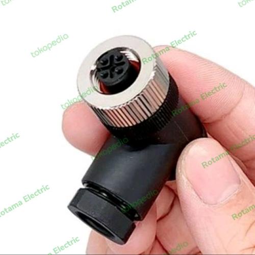 Jual CONNECTOR SENSOR M8 4PIN L ANGLE / FEMALE CONECTOR 4P M8 L SENSOR ...