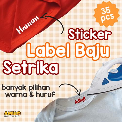 Jual Label Baju Nama Stiker Baju Kain Sticker Baju Setrika Custom Nama ...