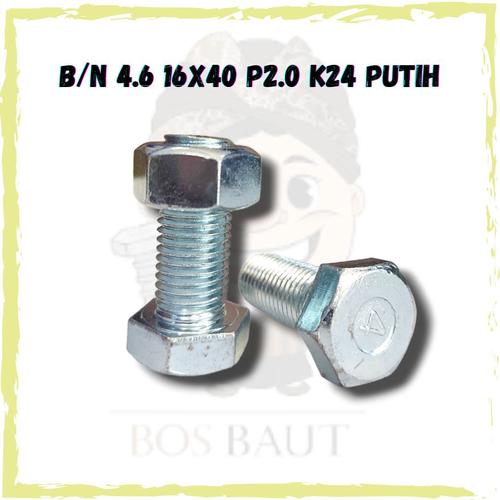 Jual Baut Mur Besi M16 x 40 Putih (Kunci 24) - Kota Surabaya - Bos Baut ...