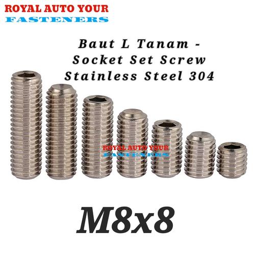 Jual Baut L Tanam Stainless M8x8 - Socket Set Screw SS304 L Set M8 x 8 - Jakarta Barat - Royal ...