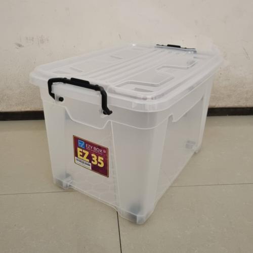 Jual Container Box Ezy CB 35 Liter Roda Bening Transparan Kualitas ...