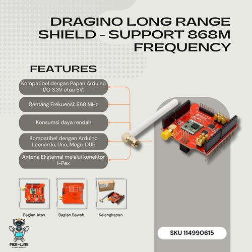 Jual Lora Dragino Long Range Shield - support 868M frequency - Kab ...