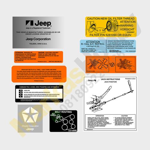 Jual Sticker Jeep YJ Wrangler Set - Kab. Bandung - Markas Hobby Sticker ...
