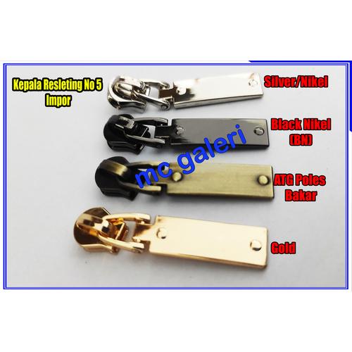 Jual Kepala Resleting Tas no 5 Impor untuk daun resleting tas - GOLD ...