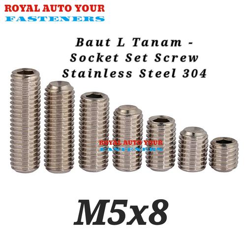 Jual Baut L Tanam Stainless M5x8 - Socket Set Screw SS304 L Set M5 x 8 - Jakarta Barat - Royal ...