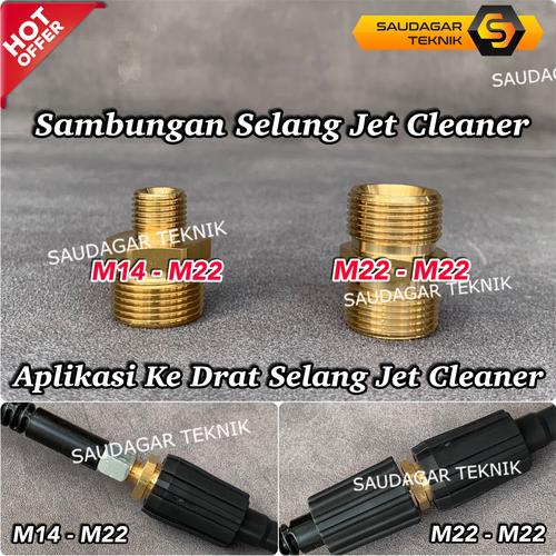 Jual Nepel Adaptor Sambungan Selang Jet Cleaner Drat M14 Ke M22 Penyambung - Jakarta Pusat ...