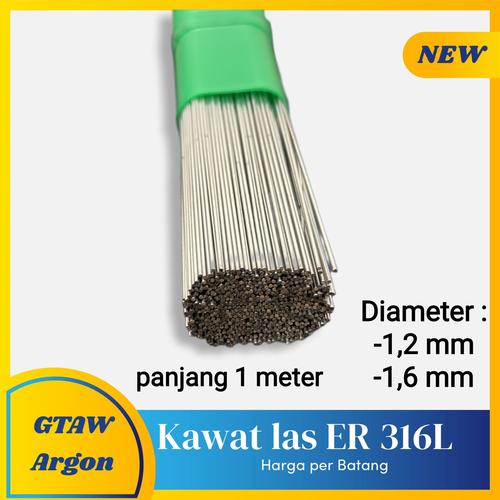 Jual Kawat las argon ER316L, kawat las stainless 316 (harga per batang ...