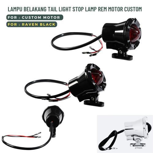 Jual LAMPU BELAKANG TAIL LIGHT STOP LAMP REM MOTOR CUSTOM RAVEN BLACK ...