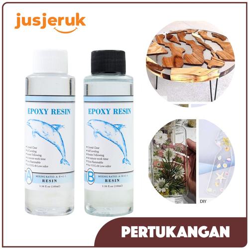 Jual JFactory Lem Cairan Resin Epoxy Bening Rasio 1:1 AB Crystal Tahan ...