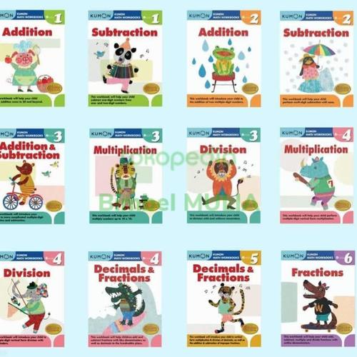 Jual paket KUMON Matematika kelas 1 2 3 4 5 6 hitung math book isi 12 ...