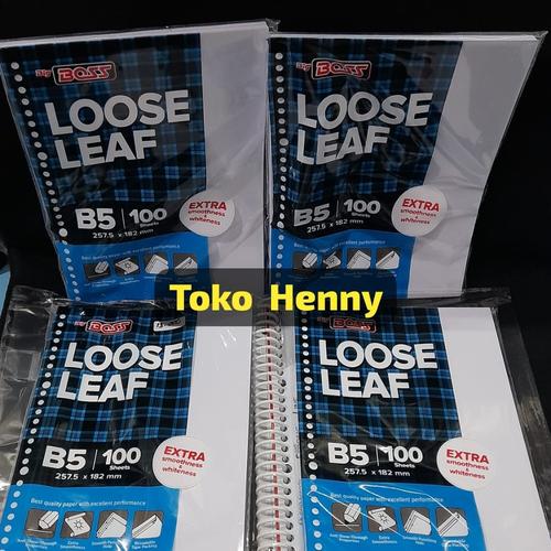 Jual LOOSE LEAF B5 SIDU BIG BOSS .... PUTIH POLOS ... ISI 100 lbr - Jakarta Timur - Henny ...