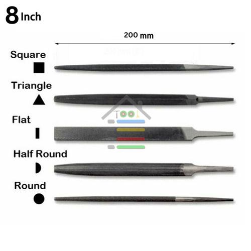Jual KIKIR KAYU SQUARE TRIANGLE FLAT HALF ROUND ROUND FILES 6" 8" 10 ...