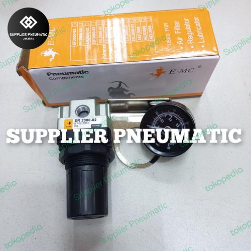 Jual EMC Air Regulator ER2000-02 / ER2000 With Bracket & Gauge Drat 1/4" - Jakarta Barat ...