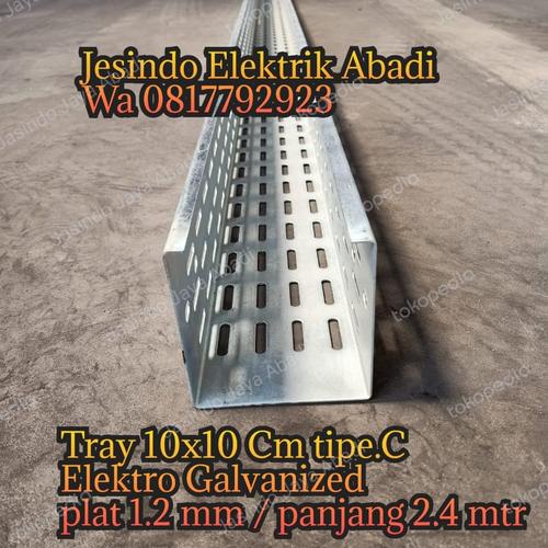 Jual Cable Tray 10x10 Cm type.C Electro plat 1.2mm / Panjang 2.4 mtr ...