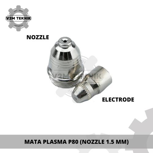 Promo P80 Nozzle Electrode Plasma Cutting 1.5MM / Mata Plasma P 80 1.5 ...