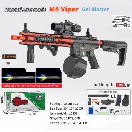 Jual Tembakan Mainan anak M4 electric watergel blaster Auto Wgb Wgg toy gun - Merah Hitam ...