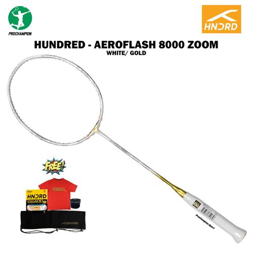 Promo Raket Badminton Hundred AEROFLASH 8000 Zoom White Gold - HNDRD ...
