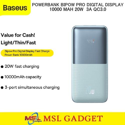 Jual Baseus Powerbank 10000 mAh 20W USB + Type C QC3.0 Fast Bipow Pro ...
