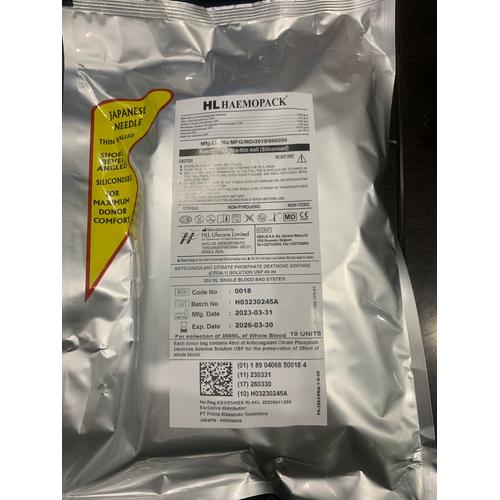 Jual Kantong Darah 350ml Haemopack Blood Bag 350ml Single - Jakarta ...
