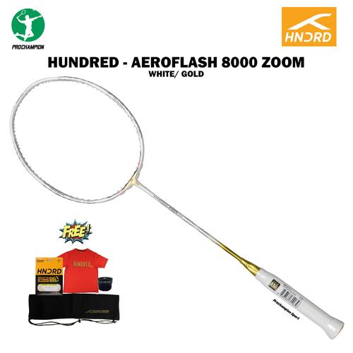 Promo Raket Badminton Hundred AEROFLASH 8000 Zoom White Gold - HNDRD ...